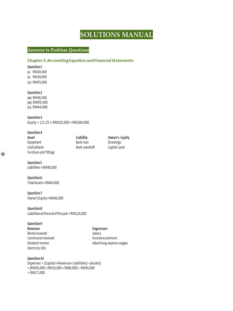 SM - ANSWERS To PROBLEM QUESTIONS - Chapter 3 | PDF