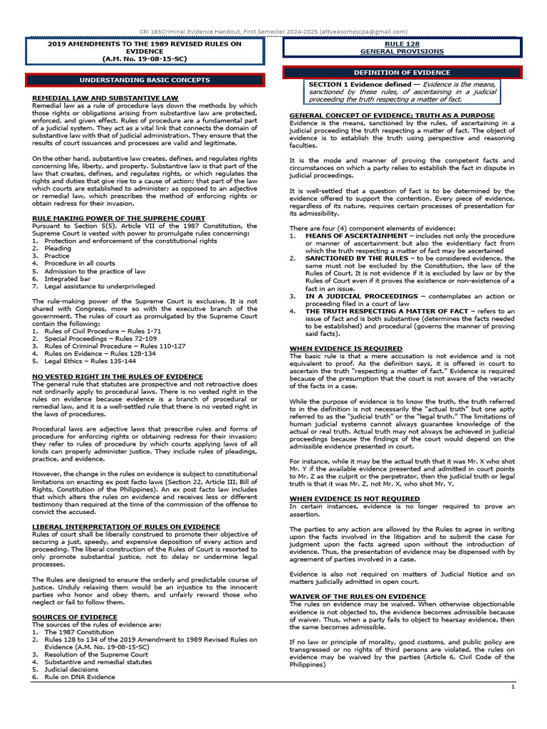Rules On Evidence Midterm | PDF