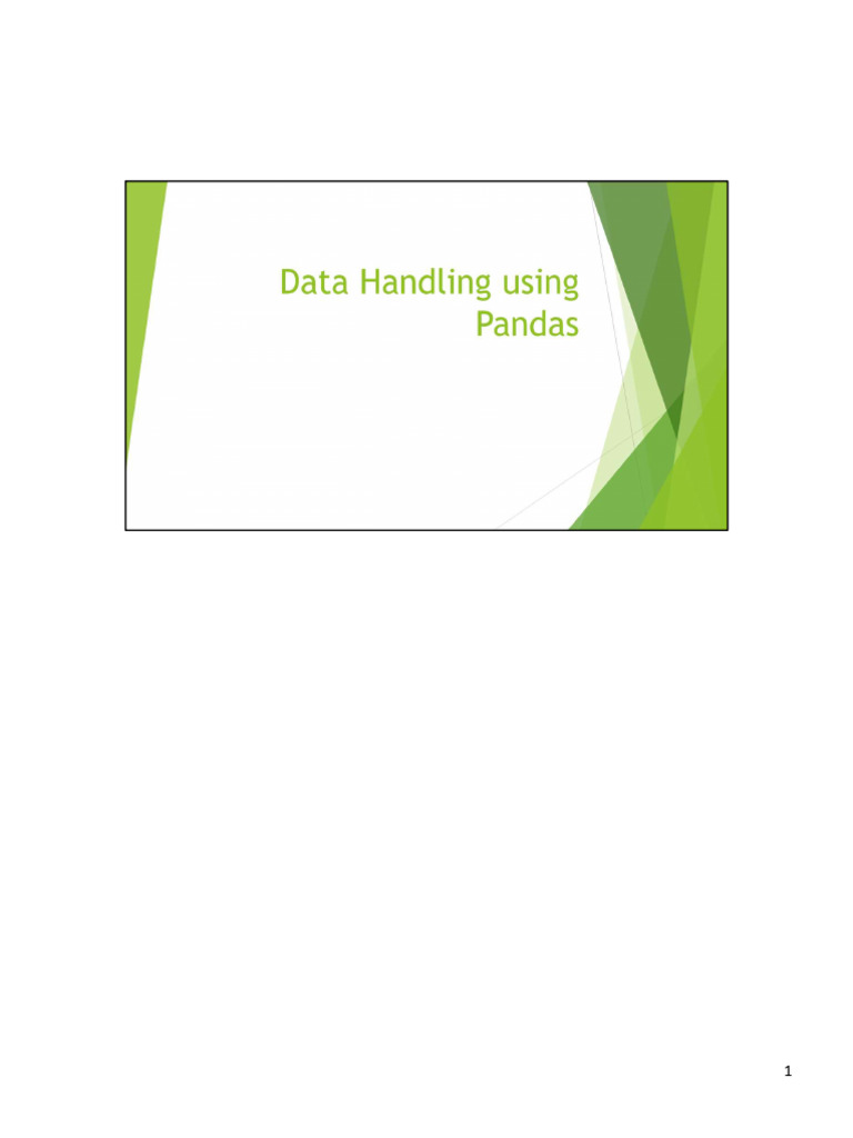 Data Handling Using Pandas1 | PDF