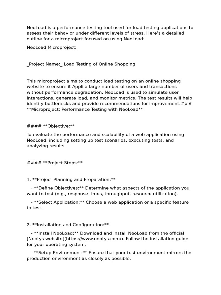 Ste Neoload Project Pdf 