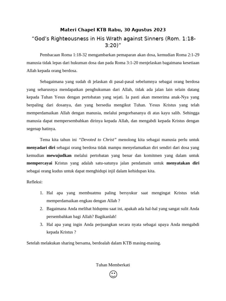 Bahan KTB (Rabu, 28 Agustus 2023) | PDF