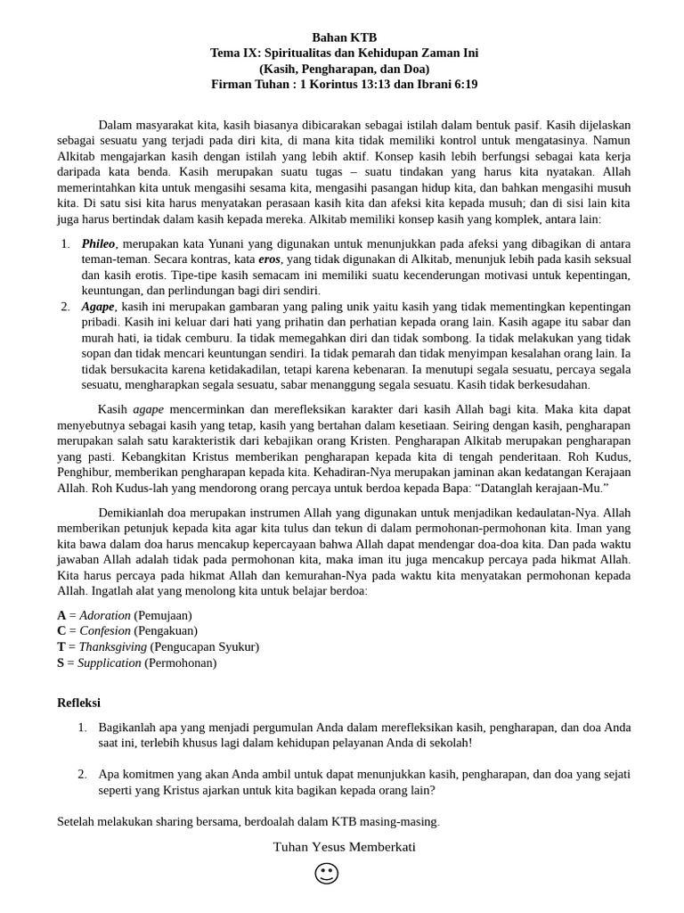 Bahan KTB (Rabu, 17 April 2024) | PDF