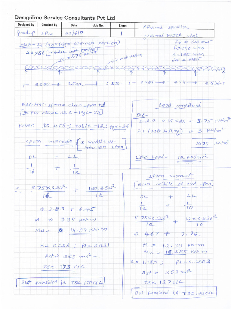 ONE WAY SLAB CONTINOUS | PDF