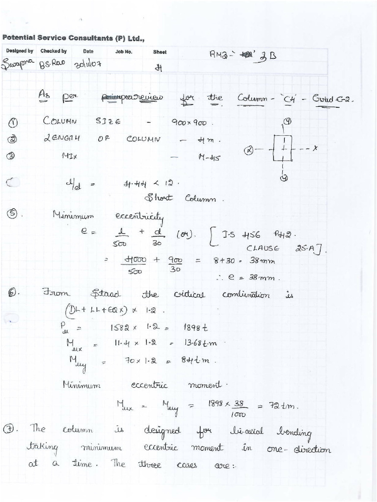 DESIGN OF SHORT COLUMN | PDF