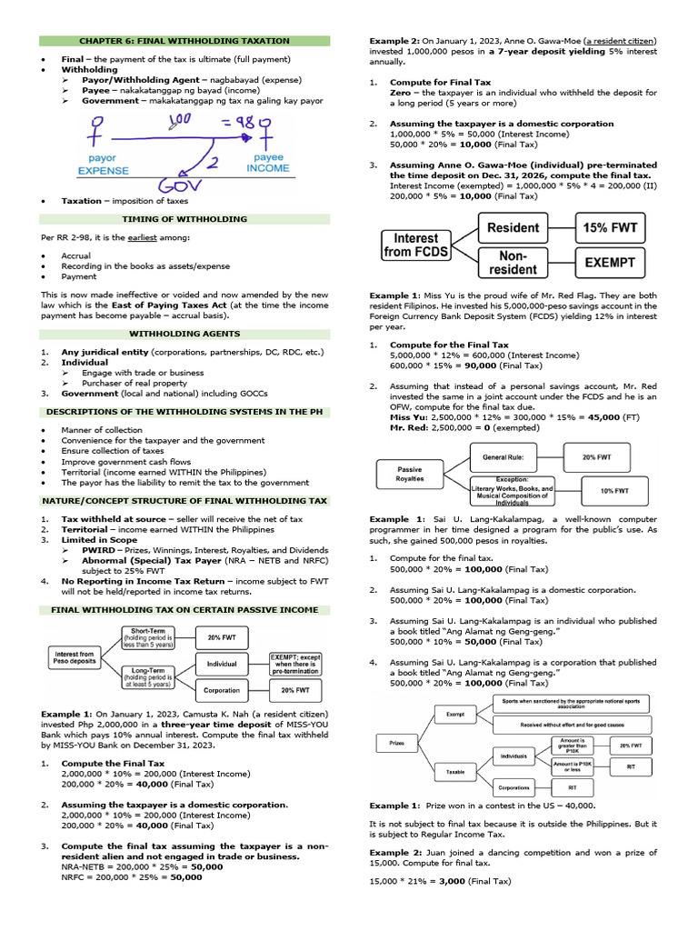Final Withholding Tax | PDF