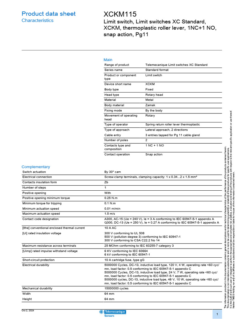 XCKM115 Document | PDF