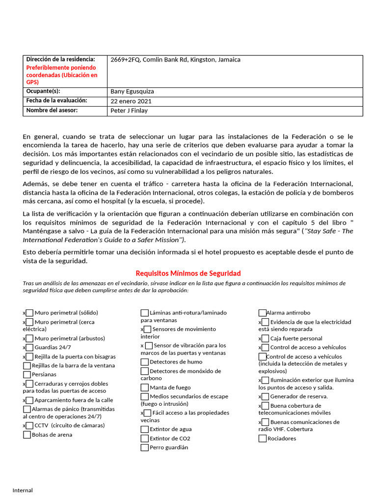 Residential Risk Assessment - Template - ES Bany CRI | PDF