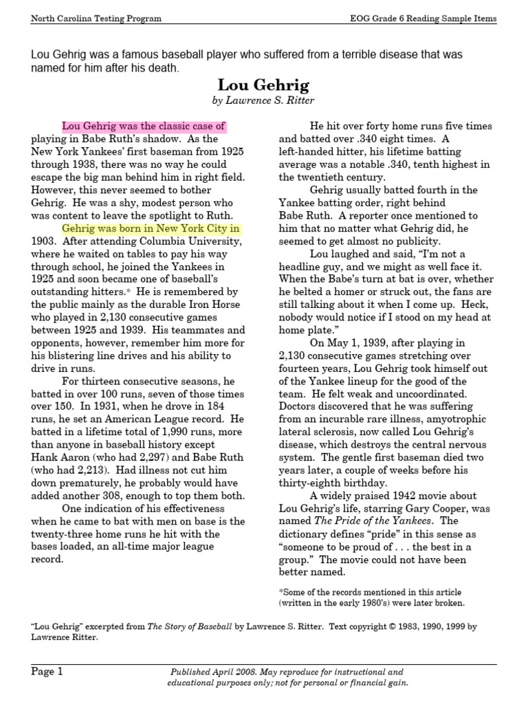 Microsoft Word - Gr06 Reading Frm1 Sec0 4767.doclg | PDF