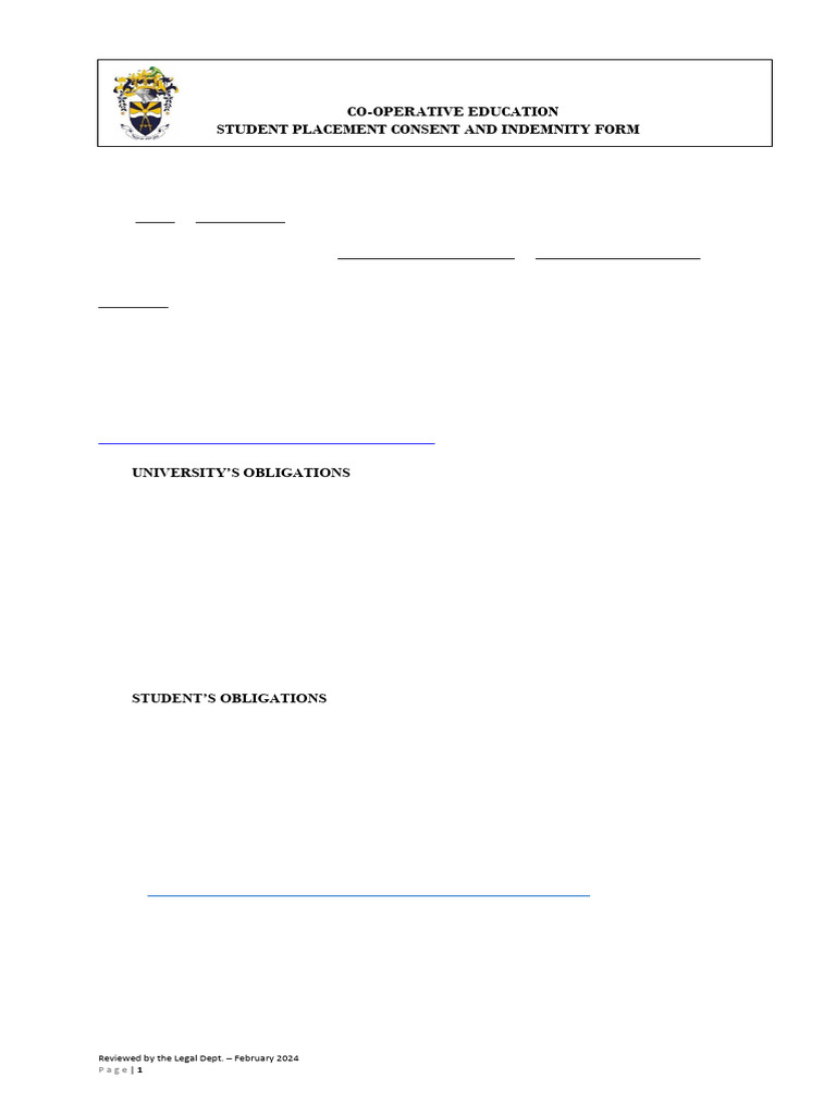 Co-op Education Consent Form UTech Jamaica | PDF | Consent | Career & Growth