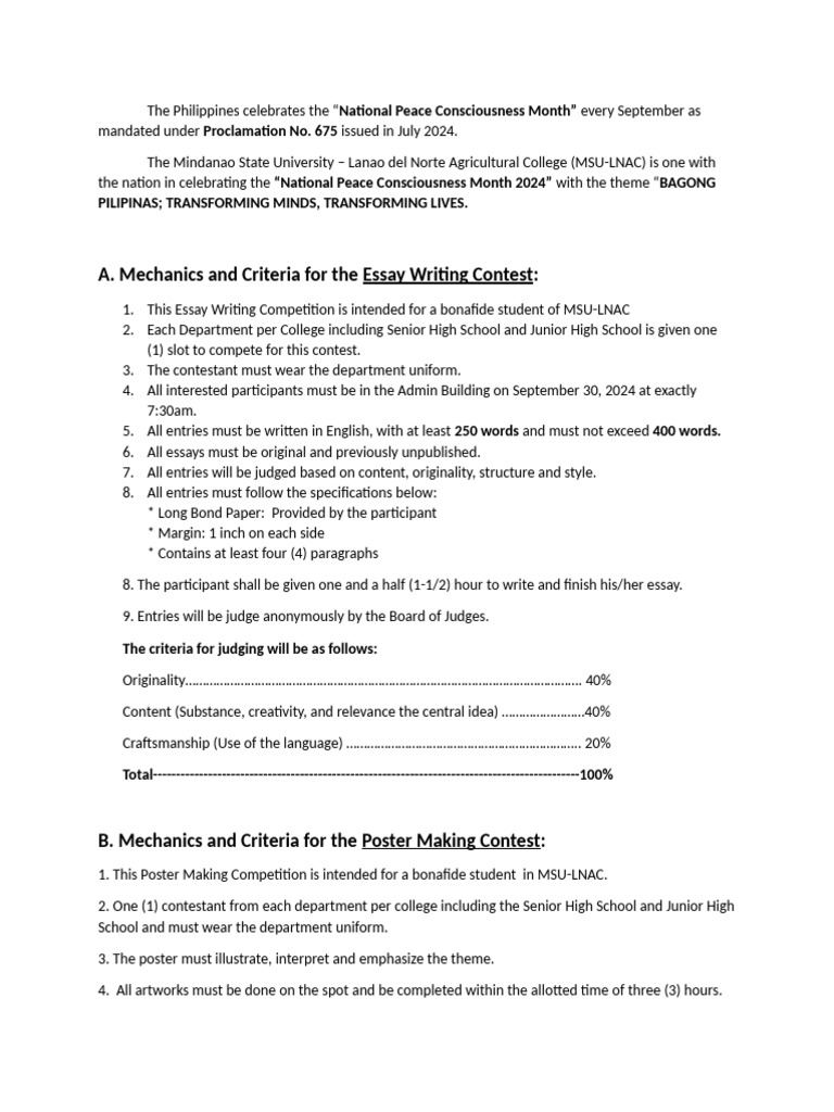 Contest Guidelines | PDF