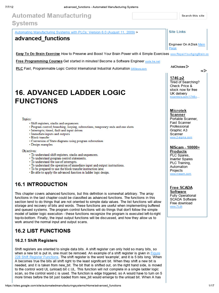 Advanced - Functions - Automated Manufacturing Systems | PDF