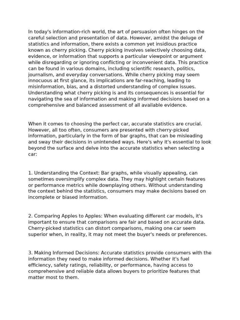 Cherry-Picking Data | PDF