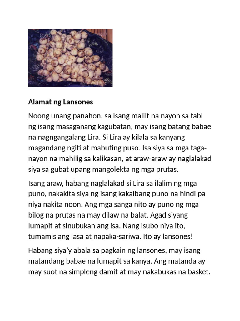 Alamat NG Lansones | PDF
