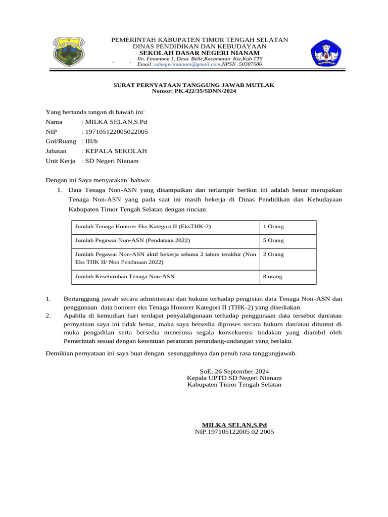 FORMAT SPTJM + Lampiran(3) | PDF