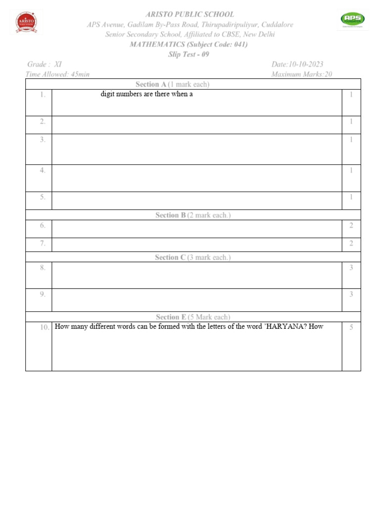 11th Slip Test (10.10.2023) | PDF