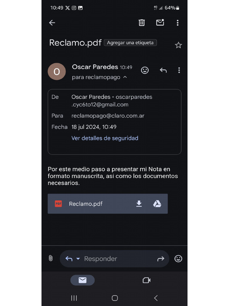 Nota de Reclamo | PDF