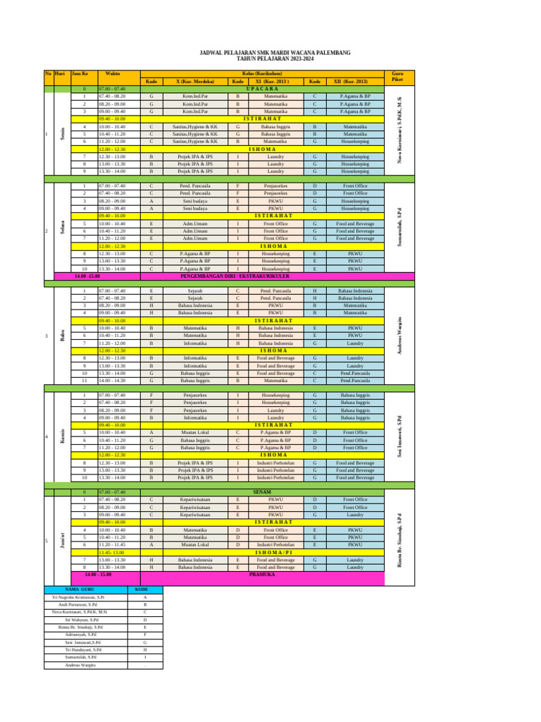 JADWAL KBM 20232024fix | PDF
