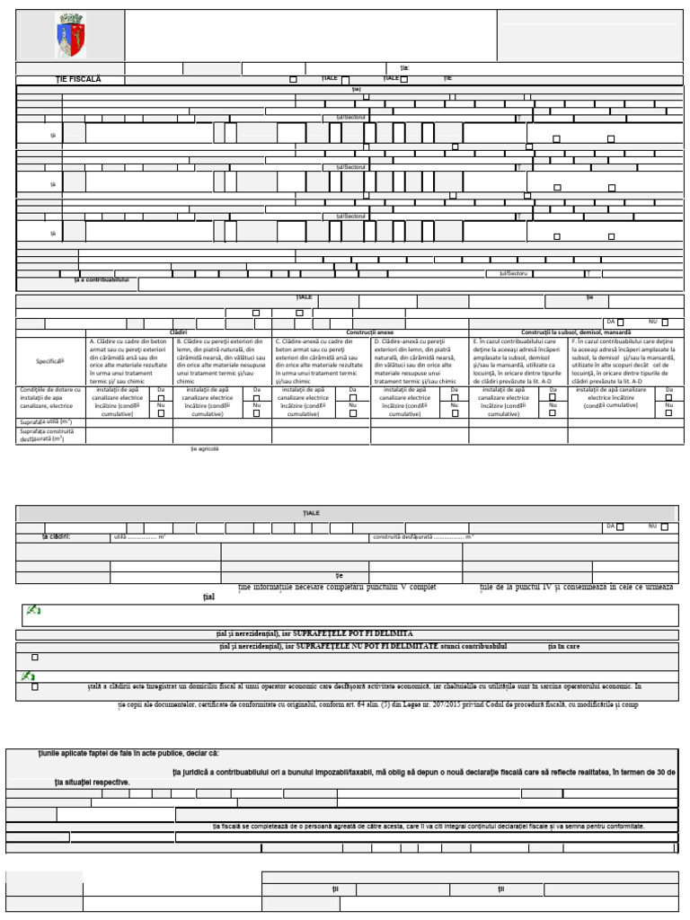 Declaratie Fiscala Pentru Stabilirea Impozitului Pe Cladiri Rezidentiale Nerezidentiale Mixt ...