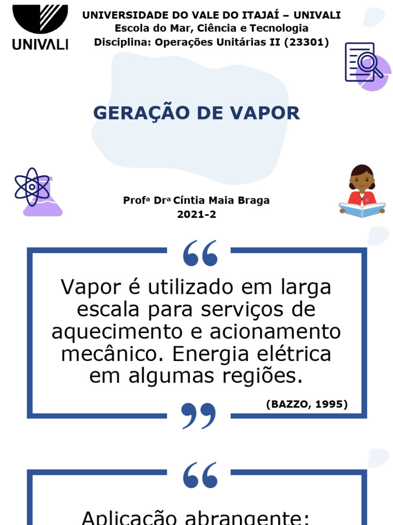 Aula 1 - GeraÃ Ã o de Vapor (18 - 08) | PDF