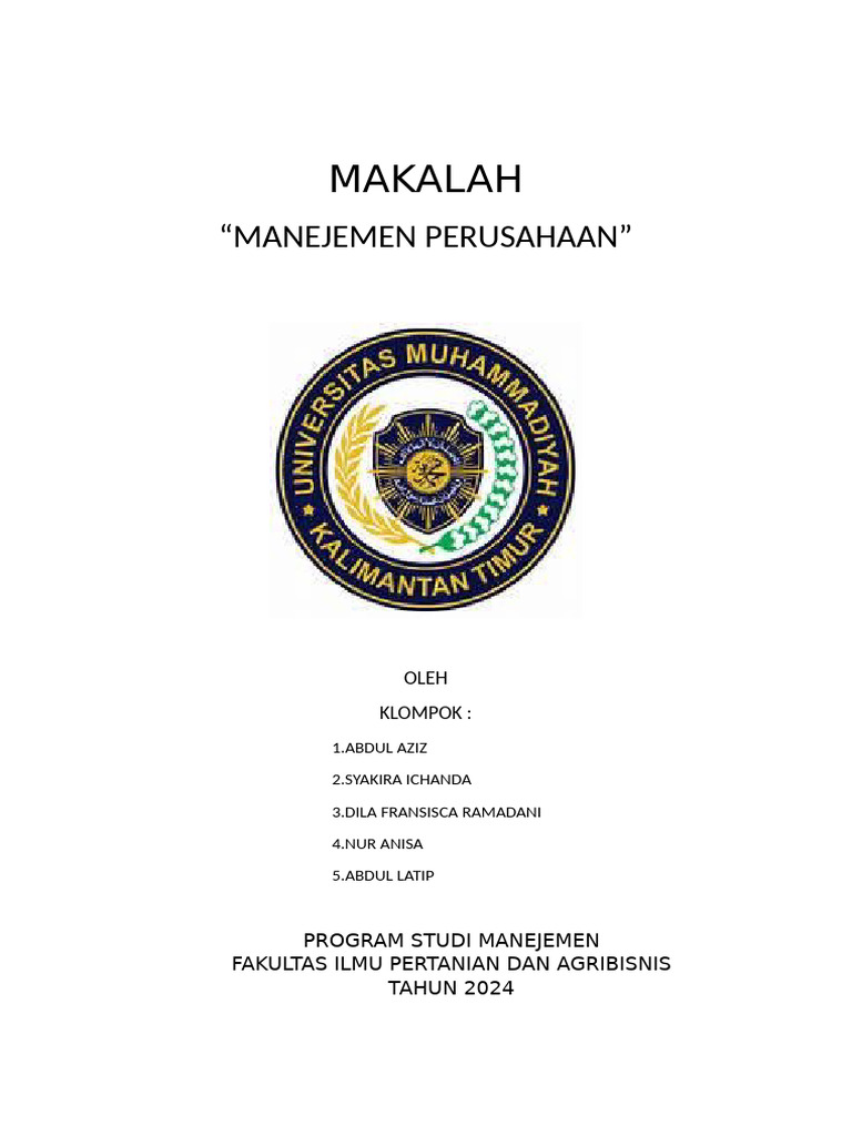 MAKALAH MANAJEMEN | PDF