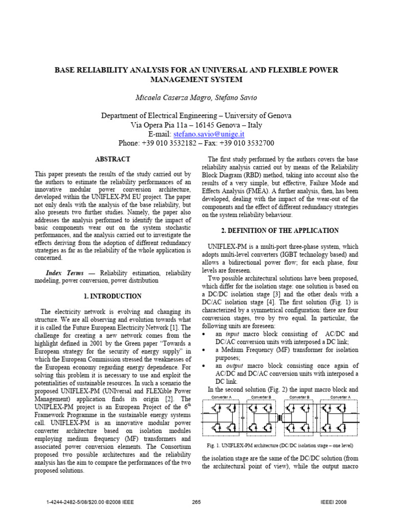 Base Reliability Analysis For An Universal and Flexible Power ... Base Reliability Analysis For An Universal and Flexible Power ...