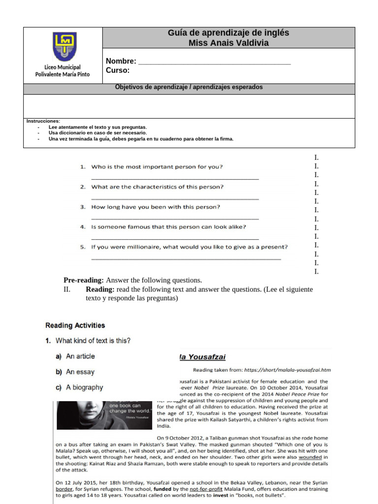 Guía UNO Unit 3 | PDF