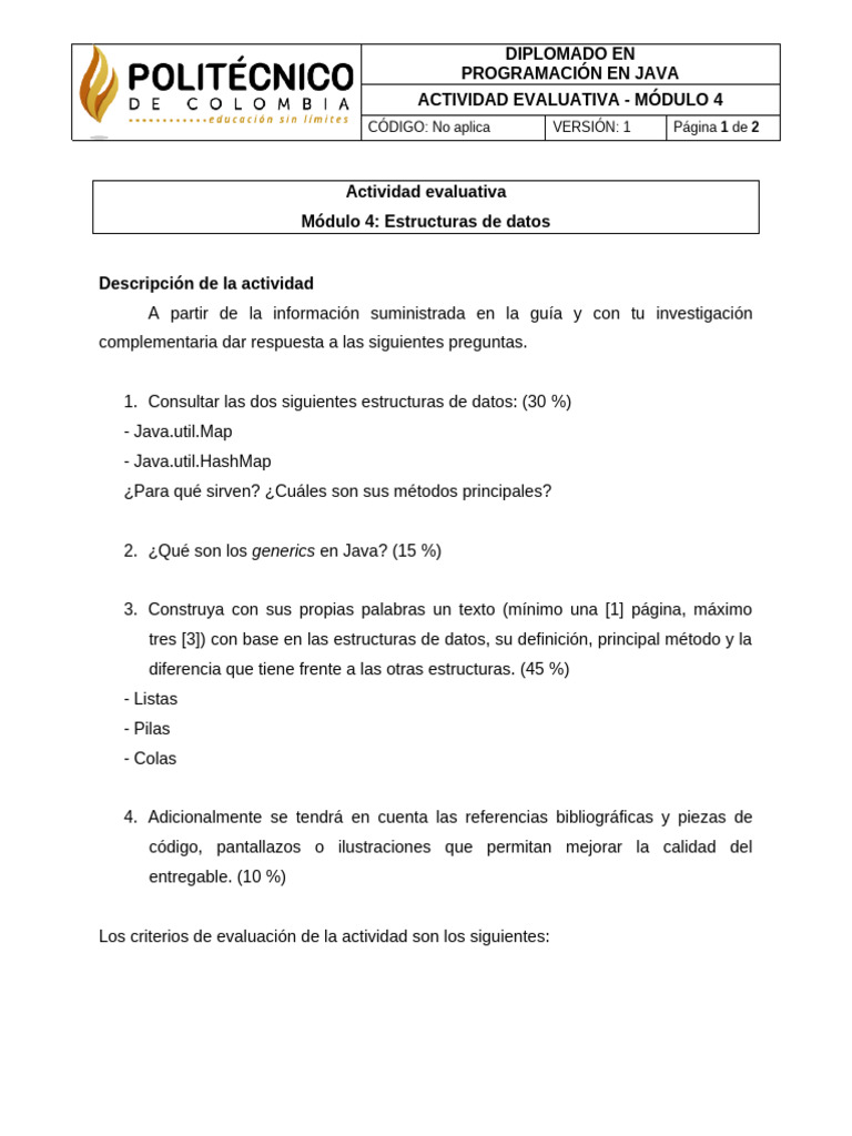 Actividad Programación En Java Pdf 