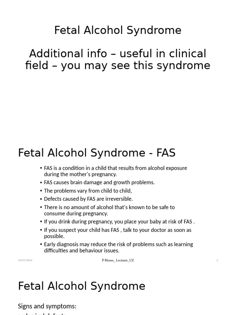 FAS Fetal Alcohol Syndrome Jan 22 PM | PDF