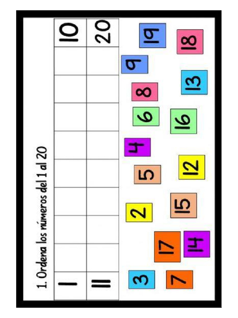 Ordena los numeros del 1 al 20 | PDF