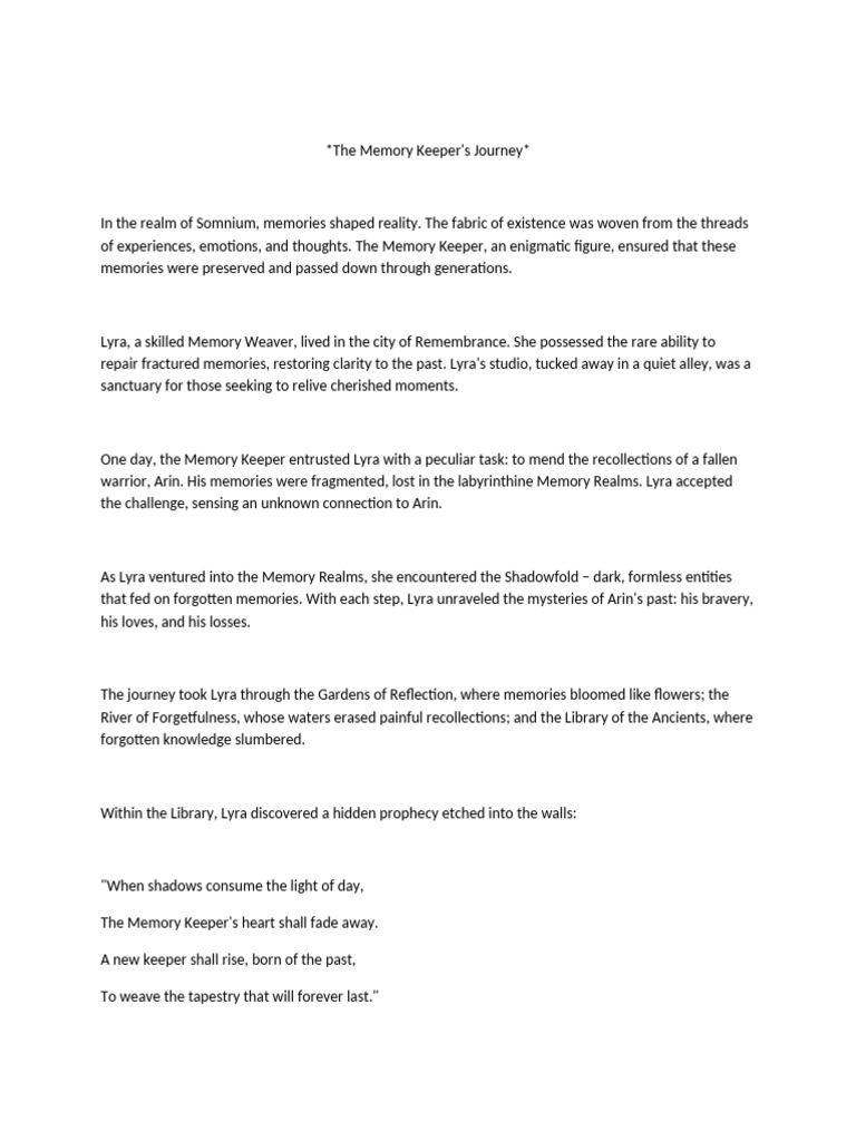 The Memory Keep-WPS Office | PDF