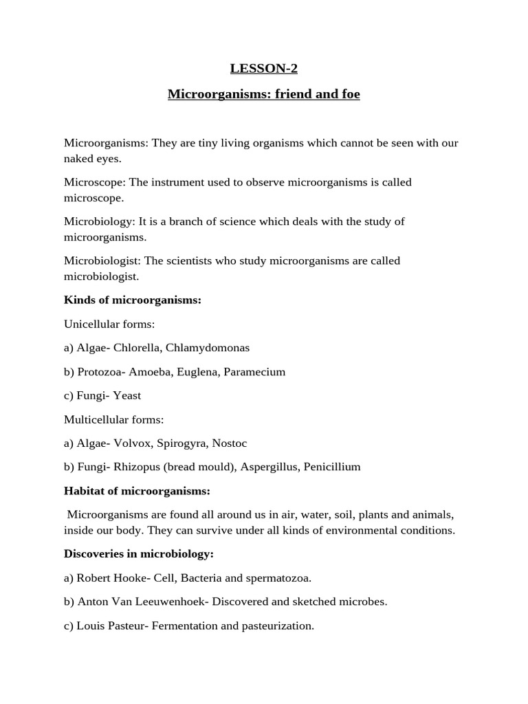 Lesson 2 Microorganisms | PDF