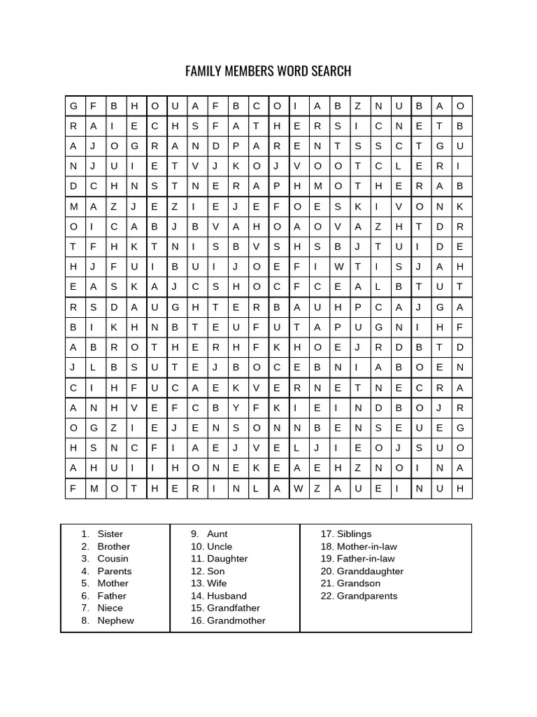 Family Members Word Search (1) | PDF