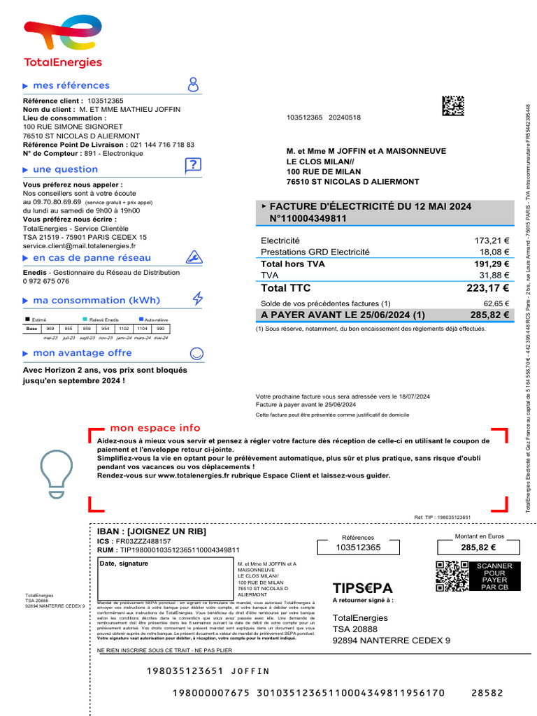 FACTURE ELECTRICITE | PDF