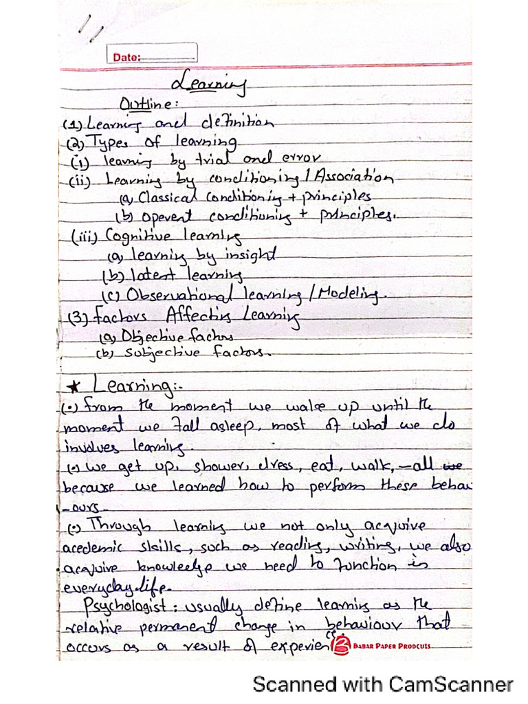 Psychology Notes | PDF