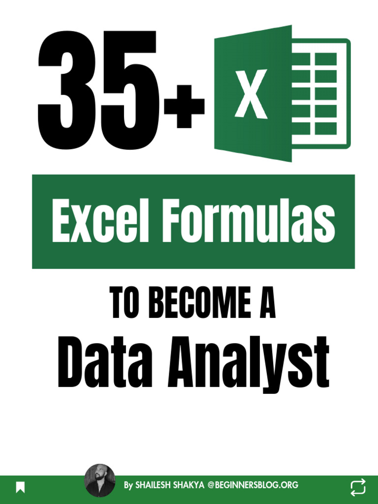 35 Excel Formulas To Become A Data Analyst 1721103085 | PDF