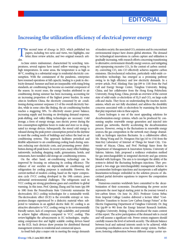 Increasing The Utilization Efficiency of Electrical Power Energy | PDF