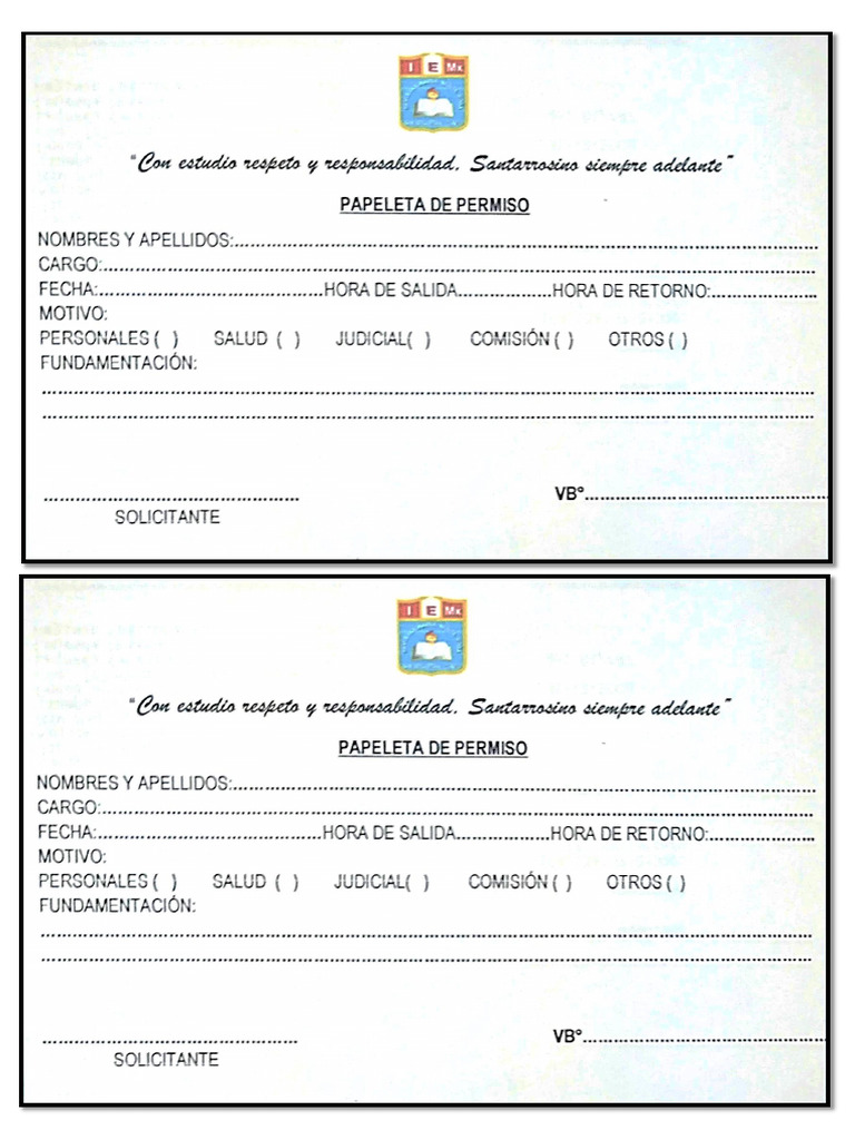 Hoja de Salida - RSR - 2024 | PDF