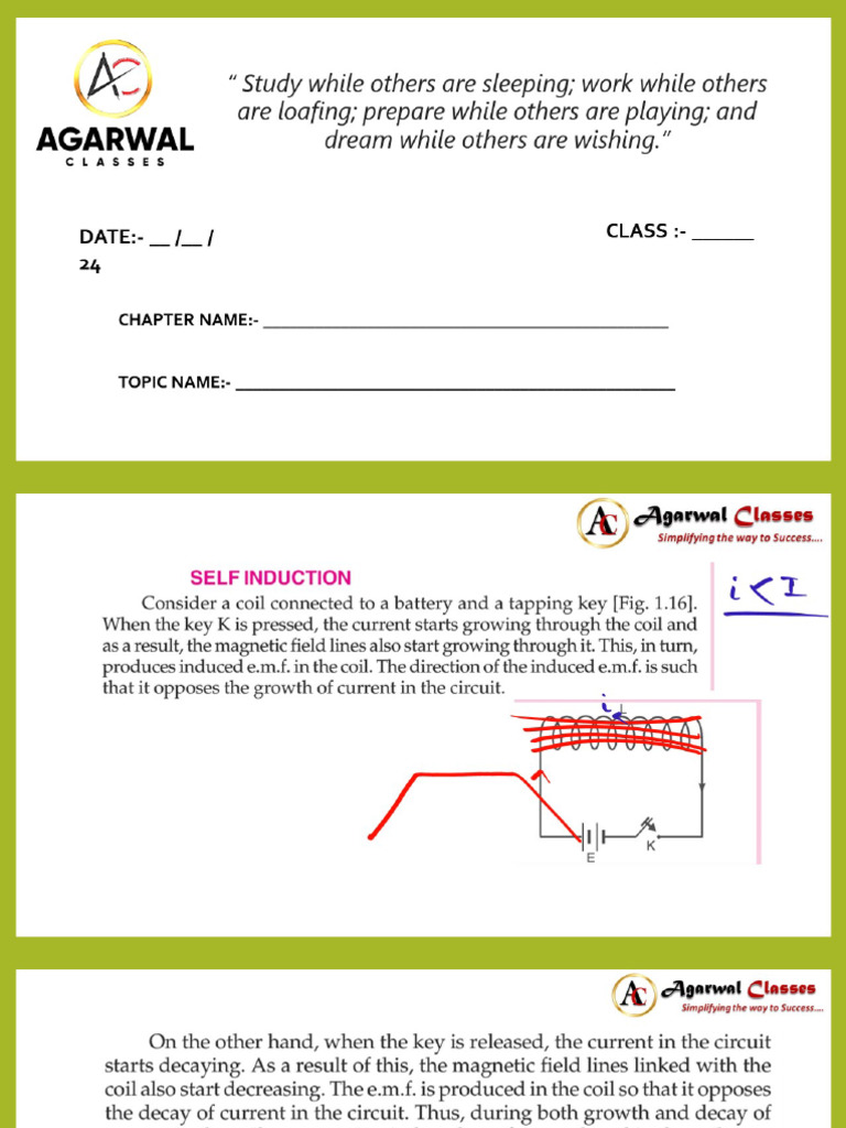 Self Induction | PDF