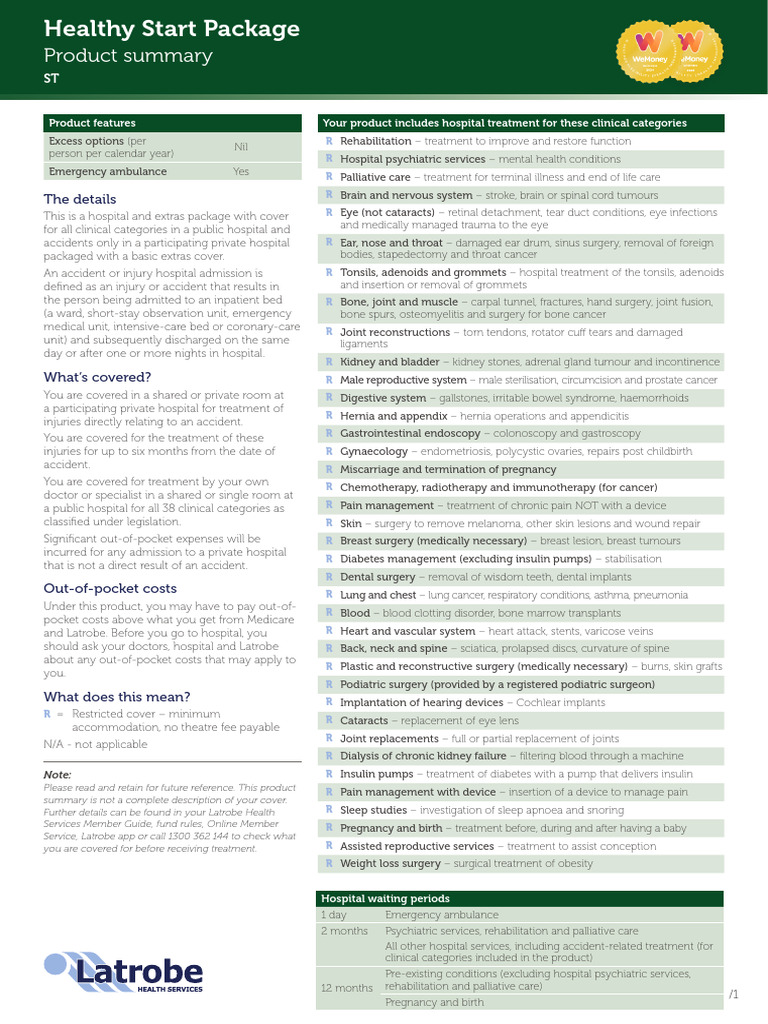 Latrobe Health-Healthy-Start-Fact-Sheet | PDF | Surgery | Hospital