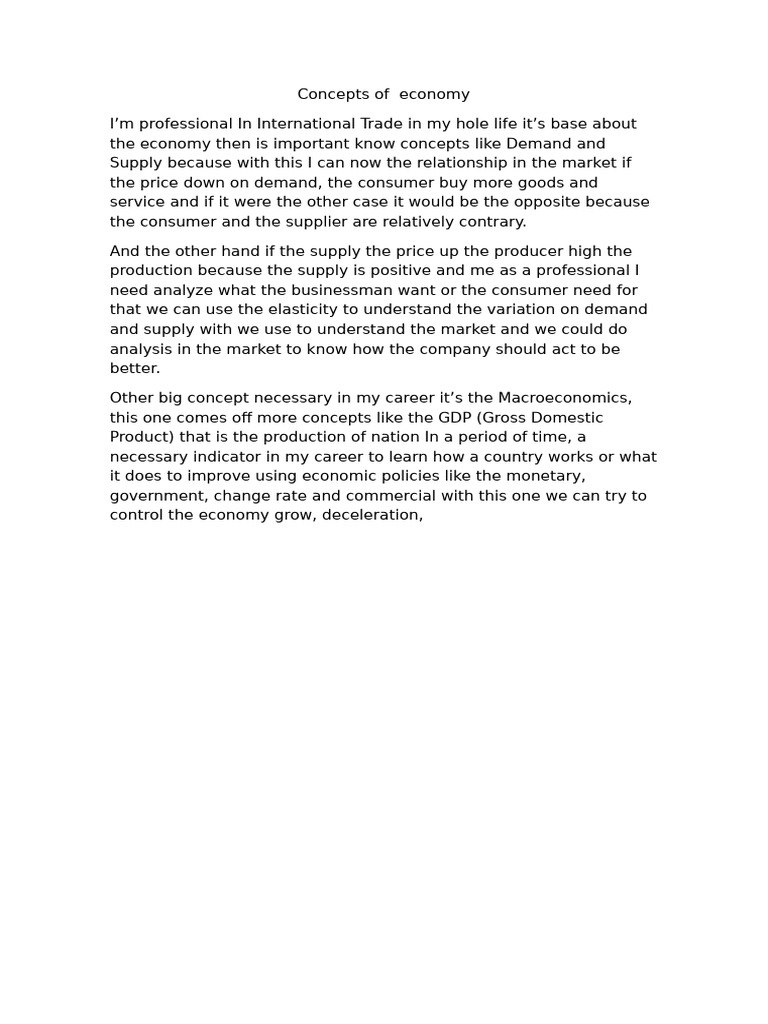 Concept of Economy | PDF