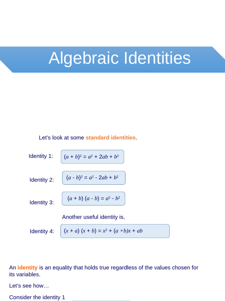 Algebraic Identities | PDF