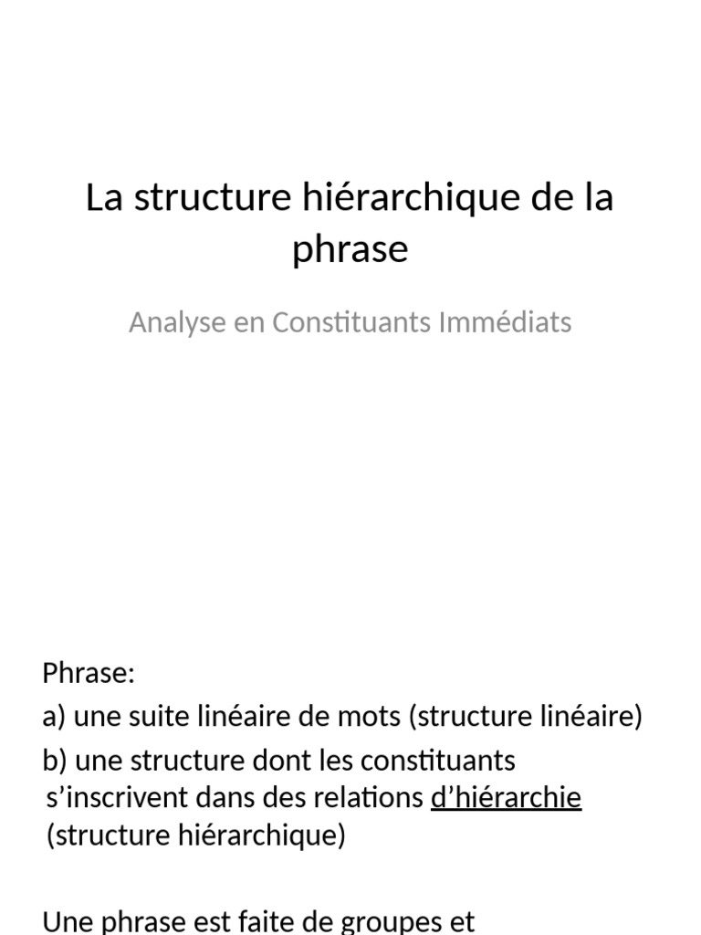 La Structure Hiérarchique de La Phrase | PDF
