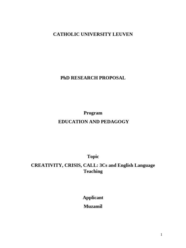 Pedagogy Research Proposal | PDF | Creativity | Language Arts & Discipline