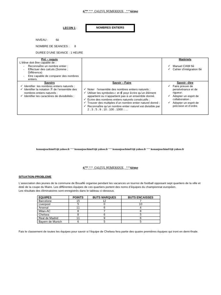 Leçon 1 Nombres Entiers Naturels | PDF | Entier naturel | Mathématiques ...