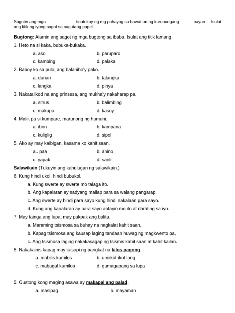 Summative Test | PDF