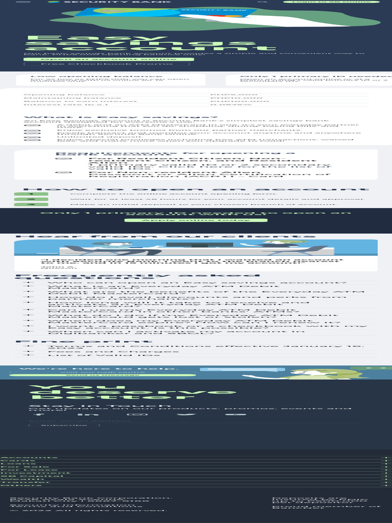 Easy Savings Account Security Bank Philippines | PDF | Debit Card | Banks