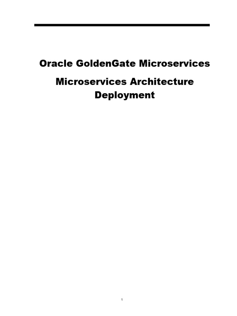 3 Goldengate Microservices Configuration | PDF