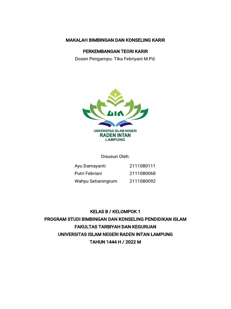 Makalah BK Karir Kel1 Tema2 | PDF