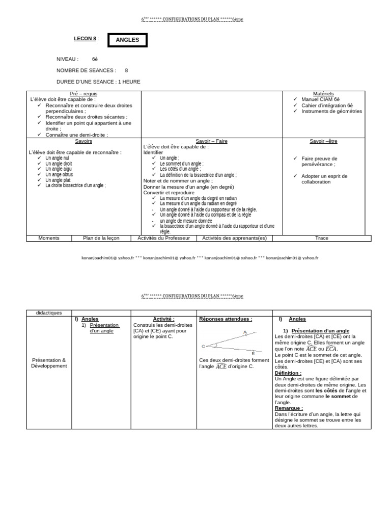 Leçon 8 Angles | PDF