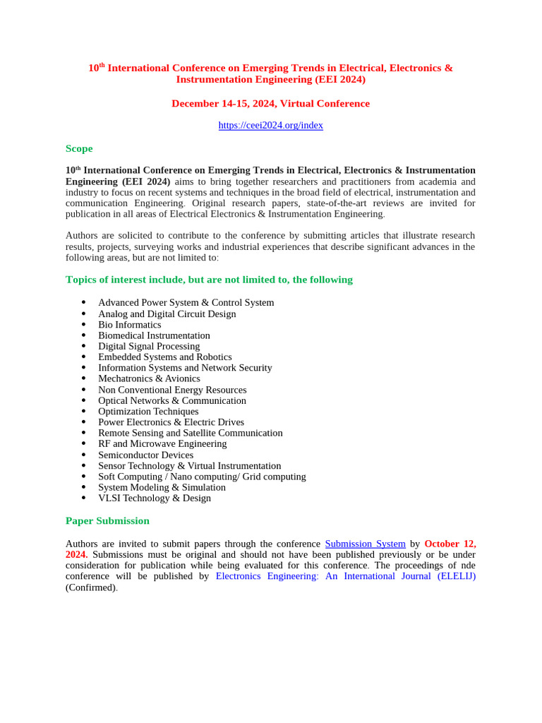 10th International Conference On Emerging Trends in Electrical ...